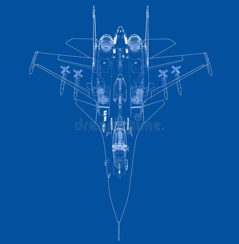 Fighter plane concept stock illustration. Illustration of outline ...