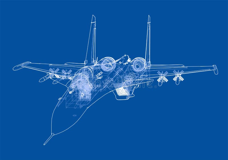 Fighter plane concept stock illustration. Illustration of navy - 133370618