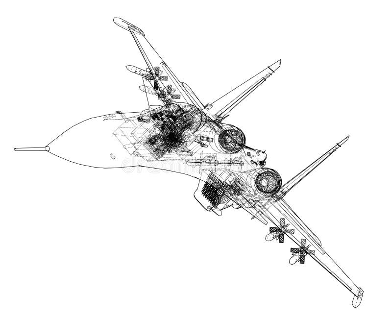 Fighter Plane Wireframe Stock Illustrations – 329 Fighter Plane ...
