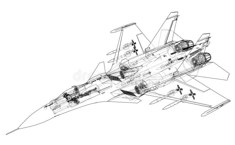 Fighter Plane Wireframe Stock Illustrations – 329 Fighter Plane ...