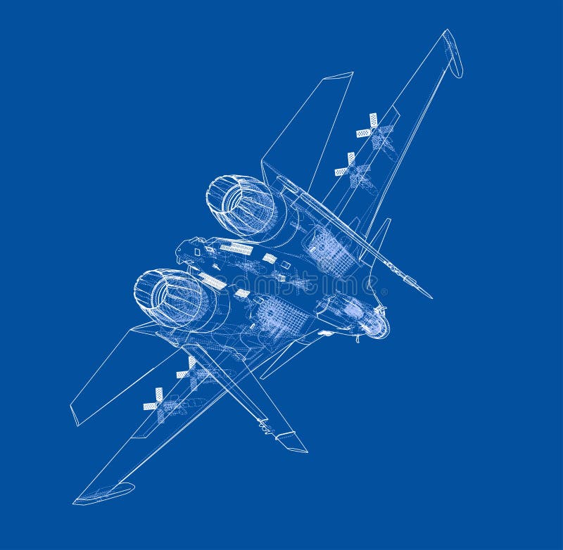 Fighter plane concept stock vector. Illustration of draw - 126933326