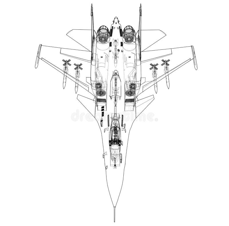 Fighter Plane Wireframe Stock Illustrations – 329 Fighter Plane ...
