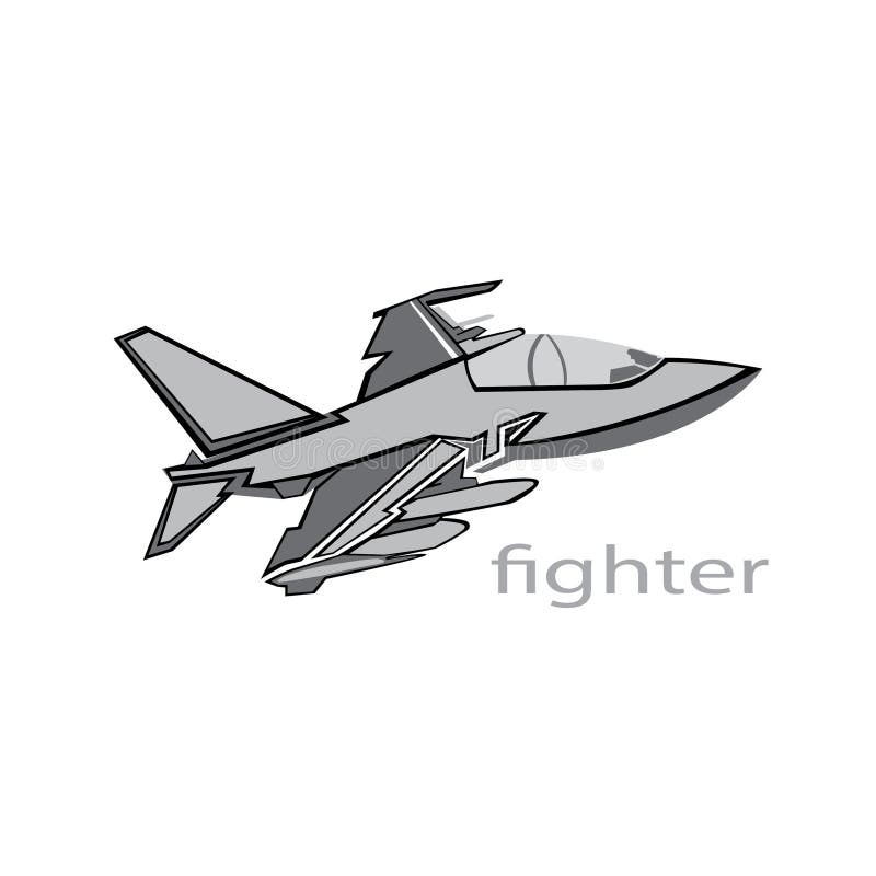 Fighter Plane Icon Logo Illustration Design Vector Stock Vector ...