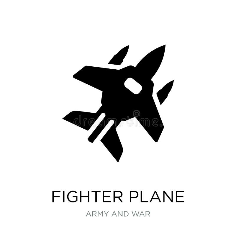 Fighter Plane Icon In Trendy Design Style. Fighter Plane Icon Isolated ...