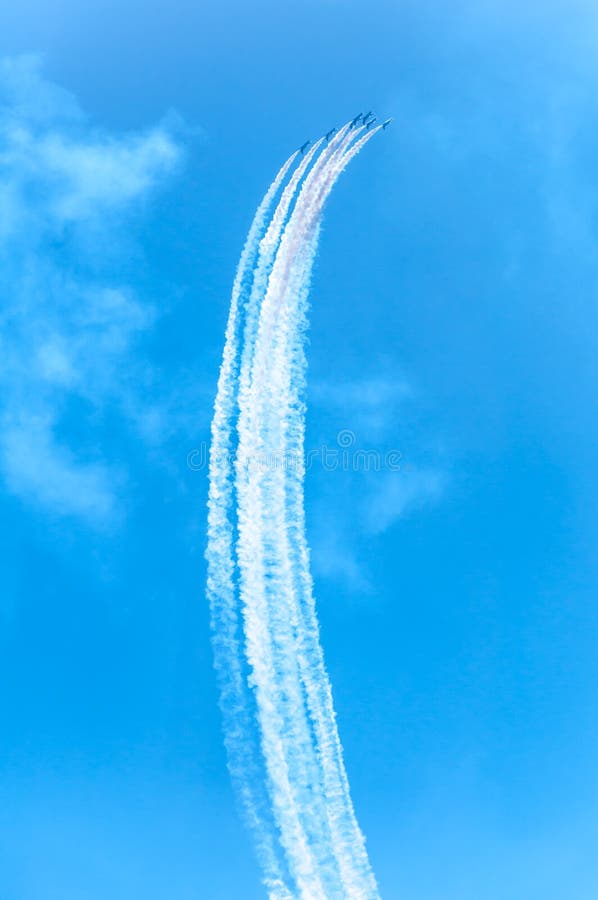 Fighter Plane Looping in Turbo Fly on the Sky Stock Photo - Image of ...