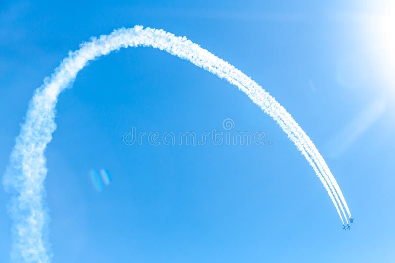 Fighter Plane Looping in Turbo Fly on the Sky Stock Image - Image of ...