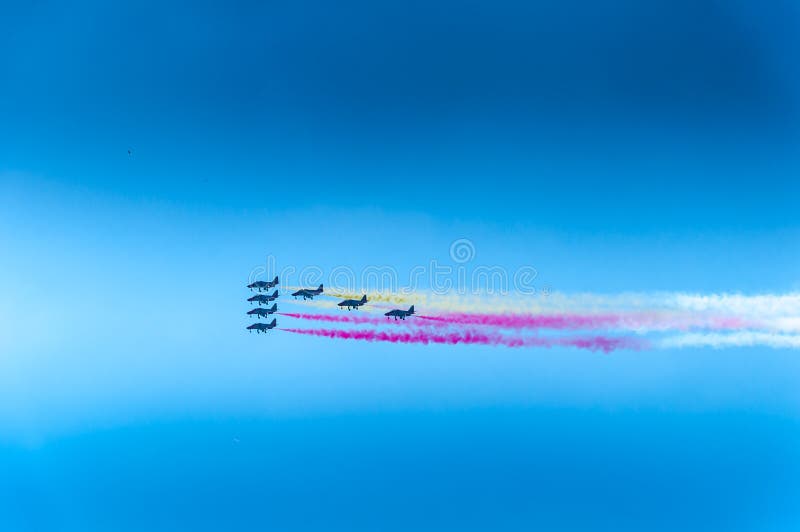 Fighter Plane Looping in Turbo Fly on the Sky Stock Image - Image of ...