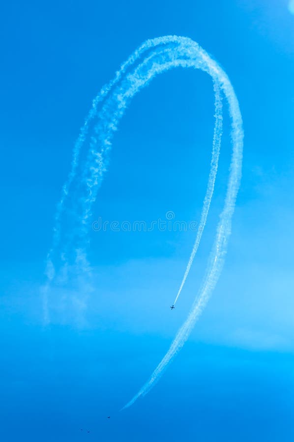 Fighter Plane Looping in Turbo Fly on the Sky Stock Image - Image of ...