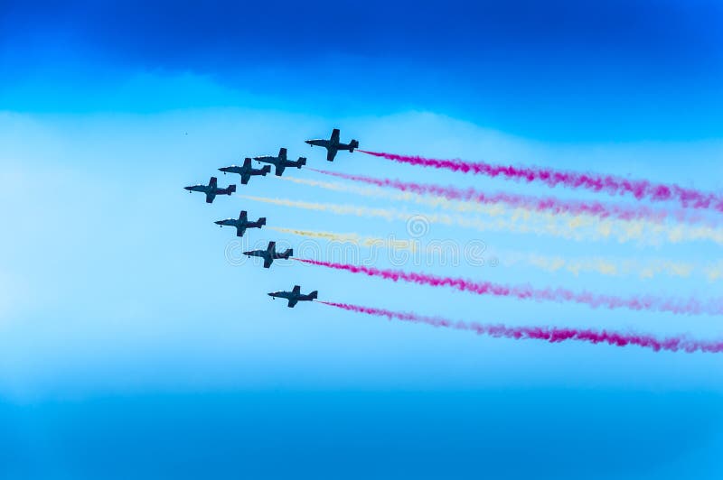 Fighter Plane Looping in Turbo Fly on the Sky Stock Image - Image of ...