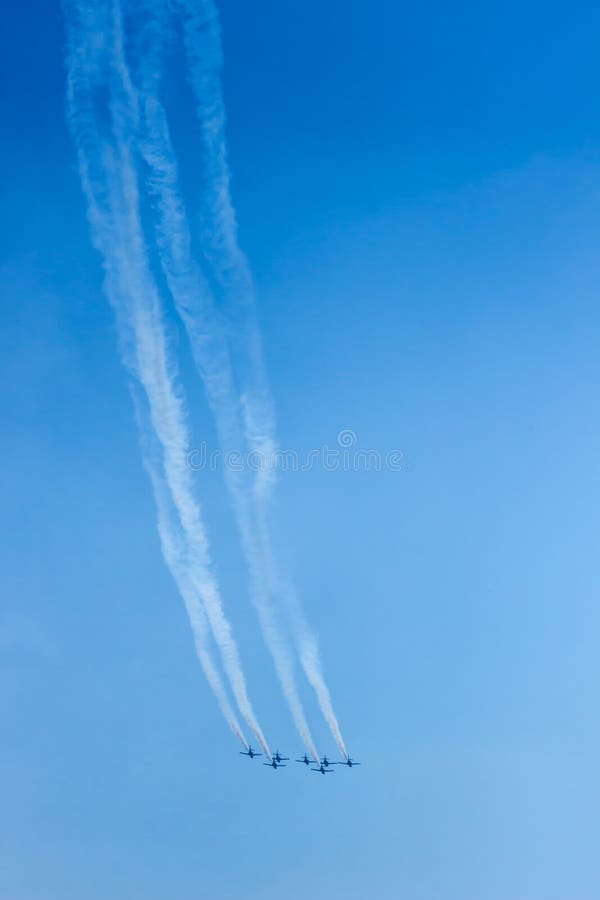 Fighter Plane Looping in Turbo Fly on the Sky Stock Photo - Image of ...