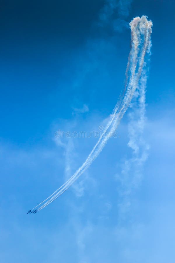 Fighter Plane Looping in Turbo Fly on the Sky Stock Photo - Image of ...