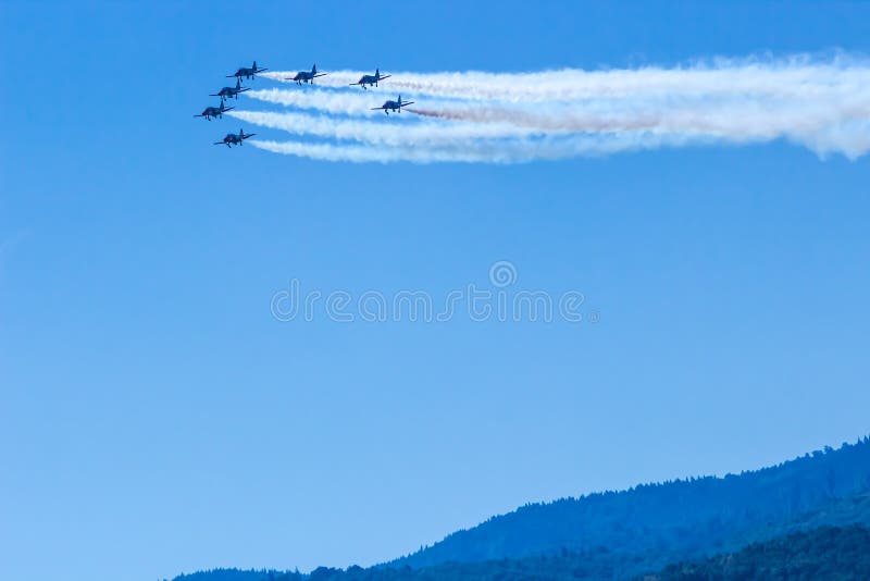 Fighter Plane Looping in Turbo Fly on the Sky Stock Photo - Image of ...