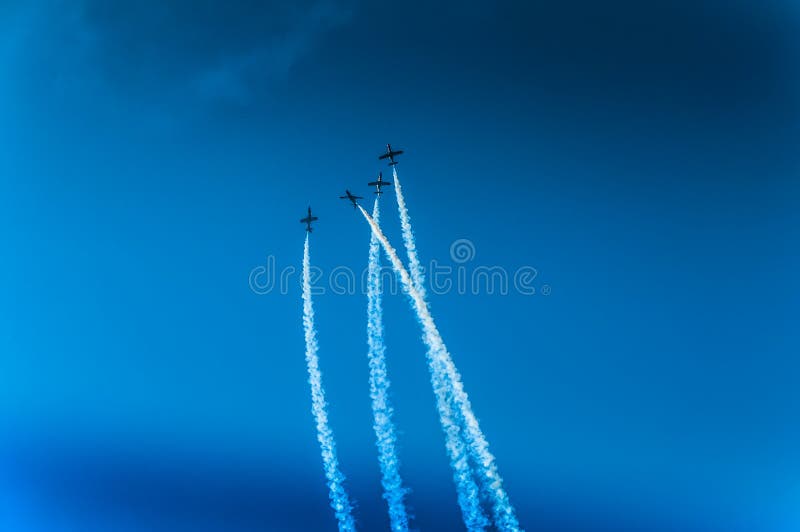 Fighter Plane Looping in Turbo Fly on the Sky Stock Photo - Image of ...