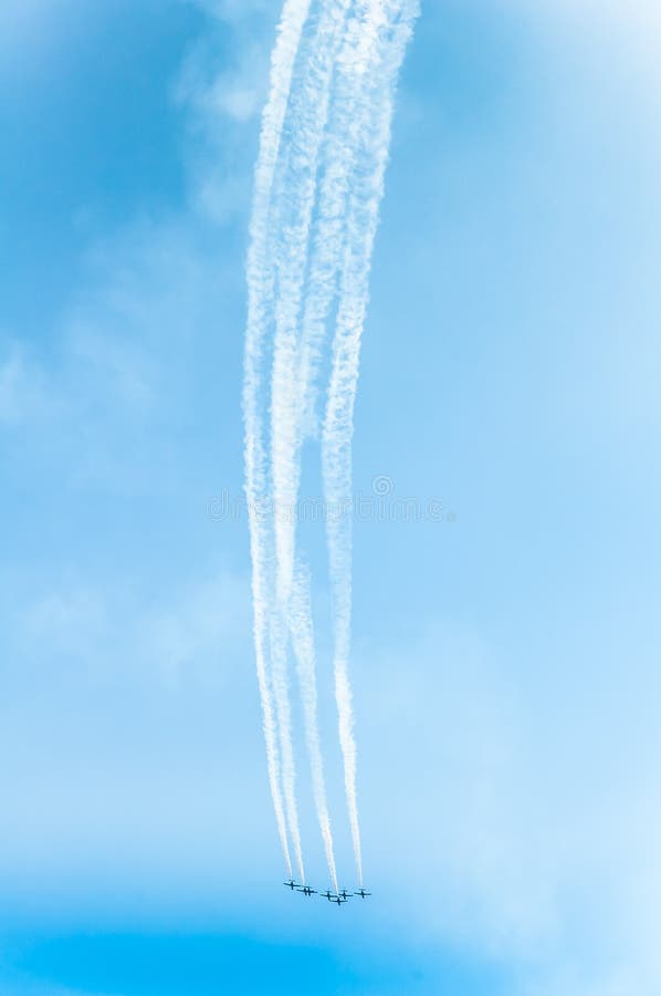 Fighter Plane Looping in Turbo Fly on the Sky Stock Photo - Image of ...
