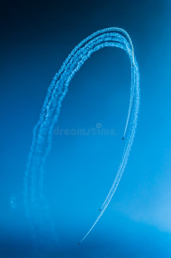 Fighter Plane Looping in Turbo Fly on the Sky Stock Image - Image of ...
