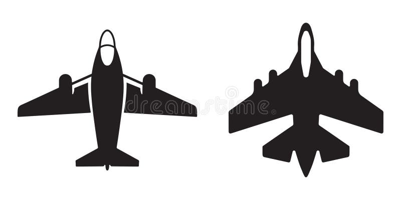 Fighter Plane Silhouette Vector Set Stock Vector - Illustration of ...