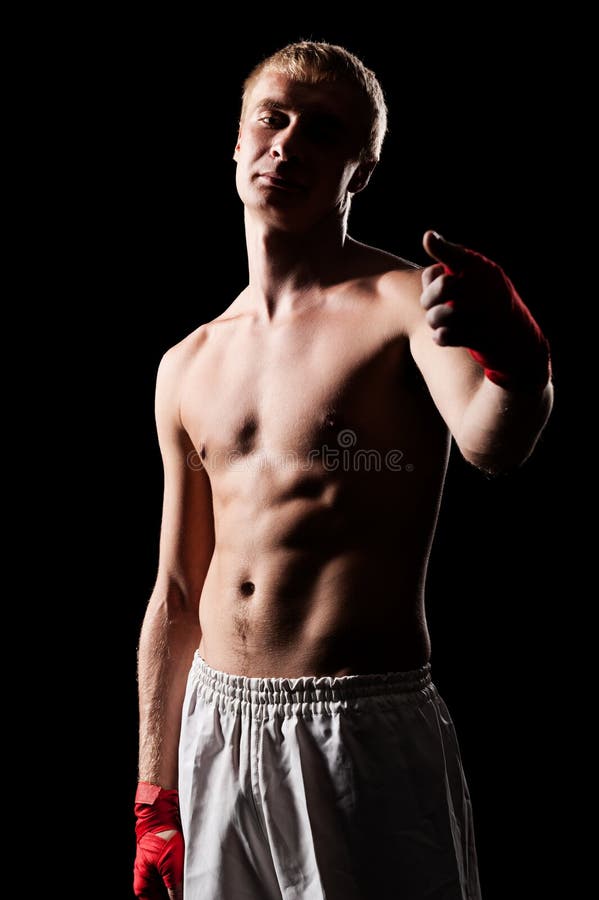 Fighter pointing at you stock photo. Image of white, fighting - 26703034
