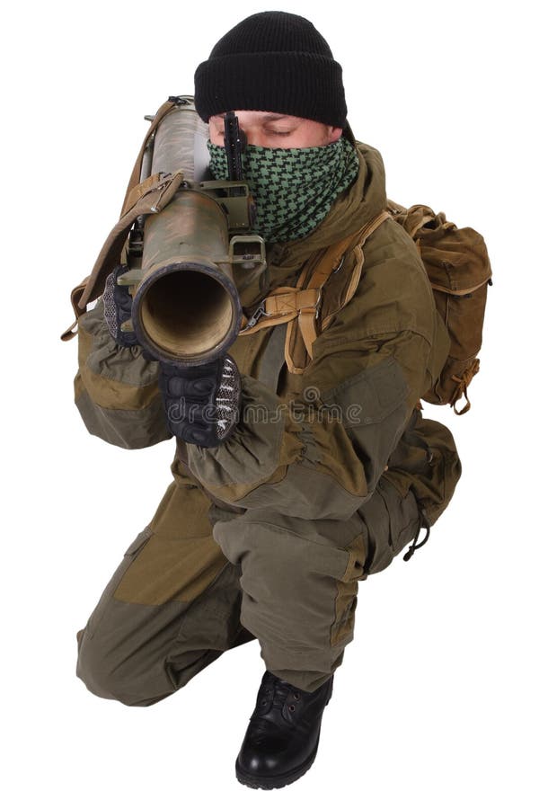 Fighter with RPG Rocket Launcher Stock Photo - Image of assault, mask ...
