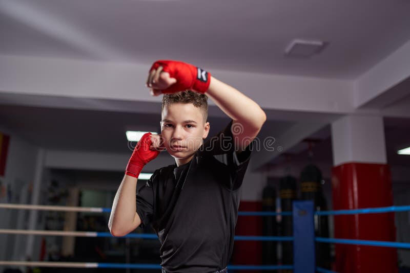 Fighter Shadow Boxing in the Ring Stock Photo - Image of practice ...