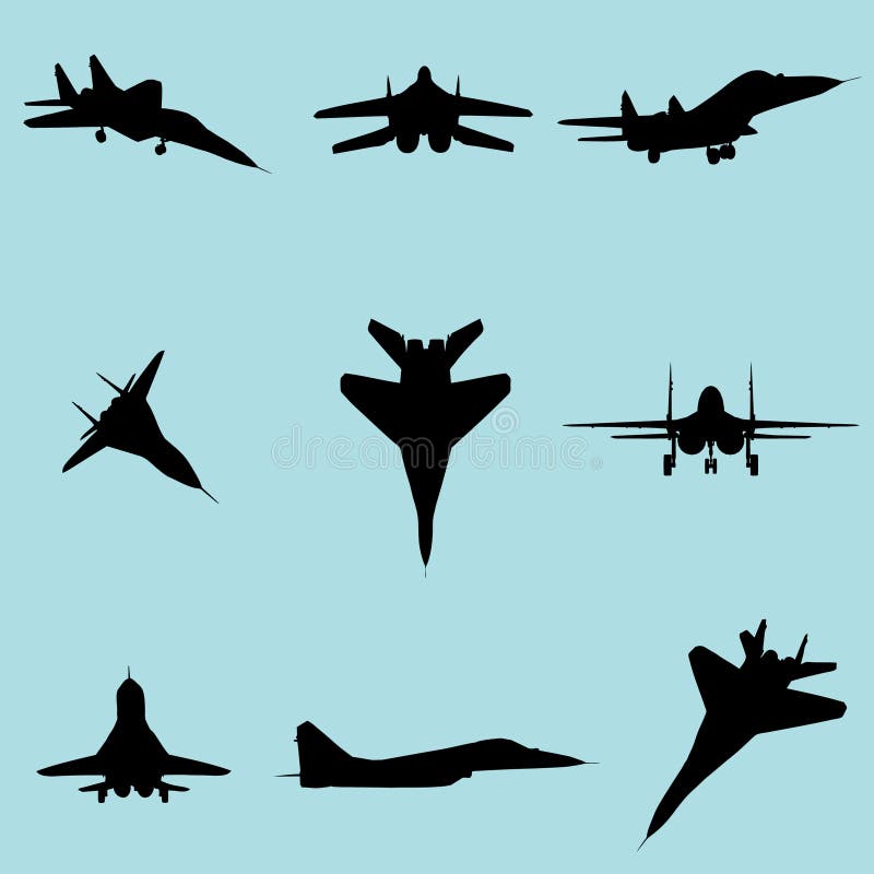 Boeing 707 silhouettes stock vector. Illustration of defense - 8951915