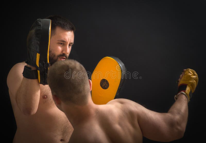 Fighter training MMA stock image. Image of fighting, coach - 70777525