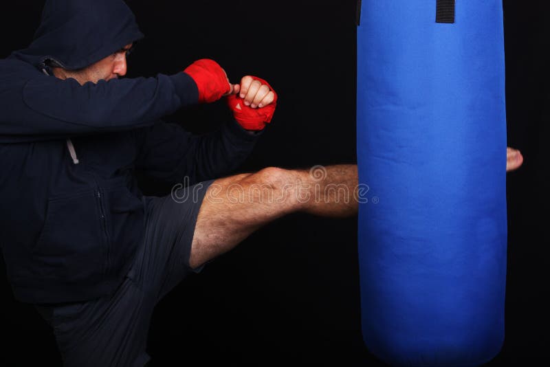 Fighter in a Training Moment Stock Image - Image of glove ...