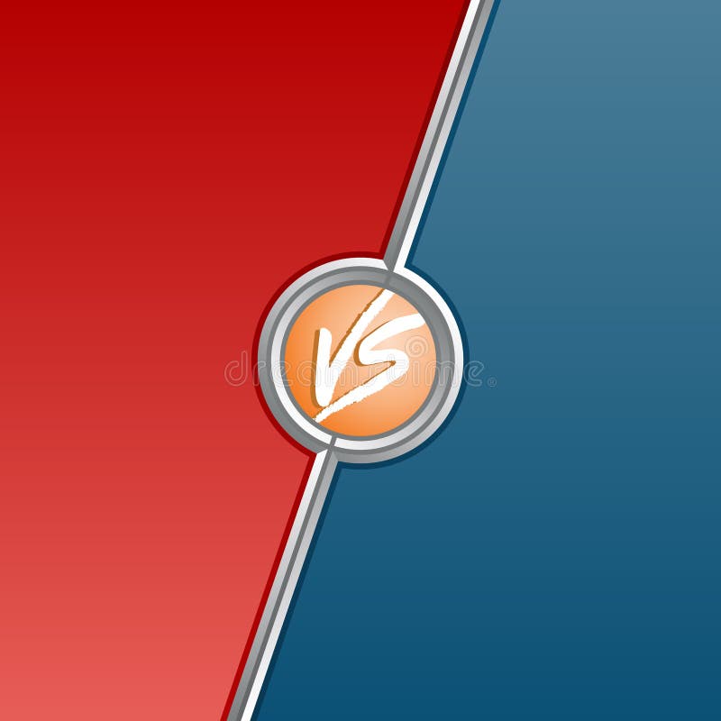 Fighter Versus Screen with Red and Blue Sides. Metal Divider Stock ...