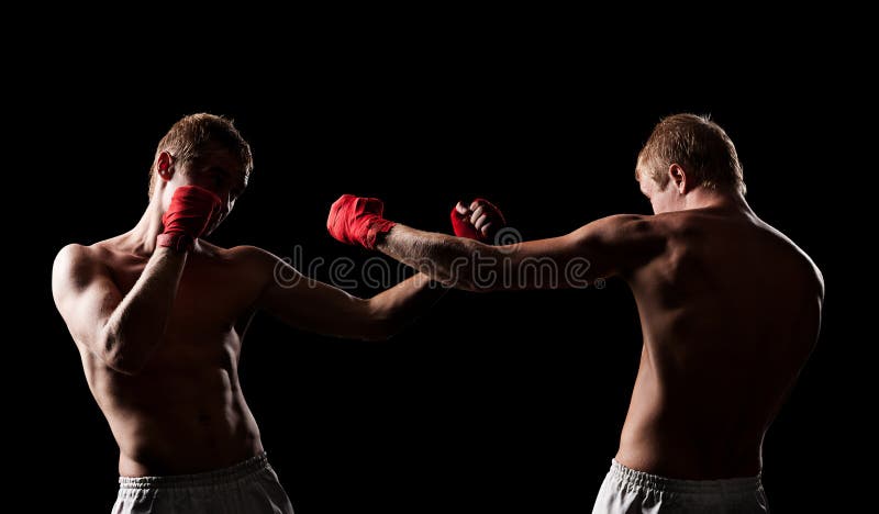 Fighters Boxing in the Dark Stock Image - Image of male, boxer: 26703051