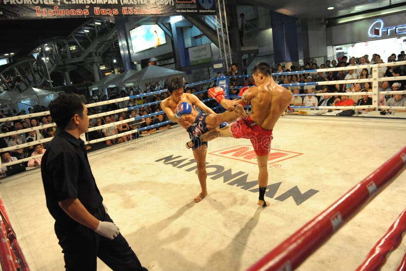 Fighters Compete in a Thai Boxing Match Editorial Photography - Image ...