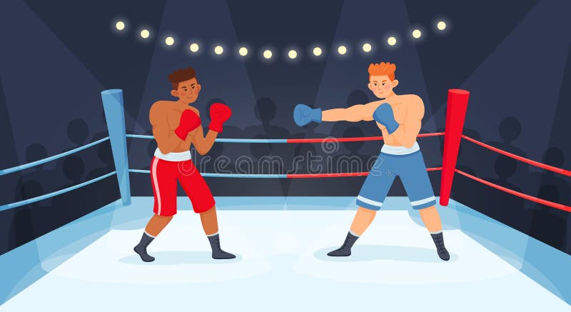 Fighters on Ring Composition Stock Vector - Illustration of asian ...