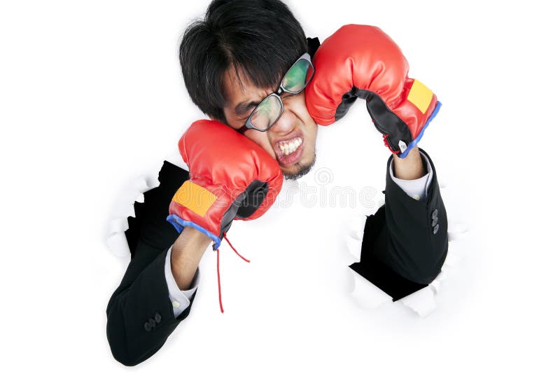 Fighting against yourself stock photo. Image of businessman - 23632042