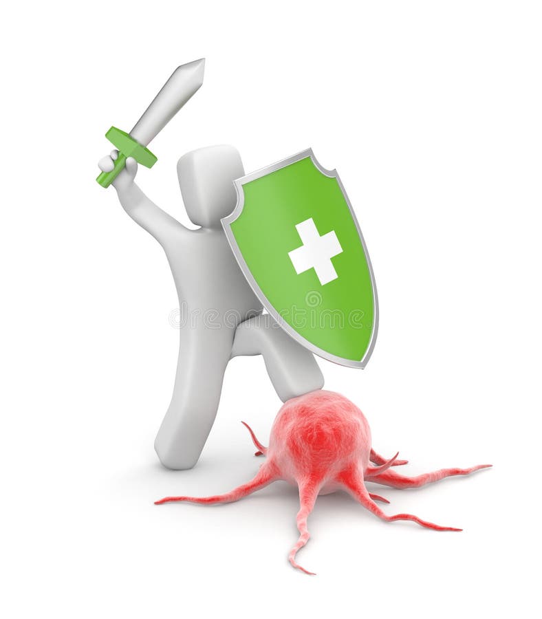 Fighting with cancer stock illustration. Illustration of destroy - 79990701