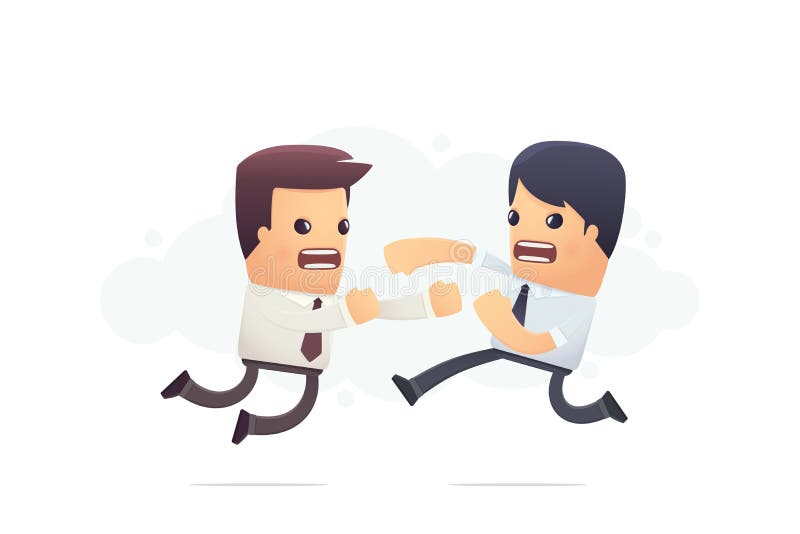 Fighting Corporate Employees Stock Illustration - Illustration of ...