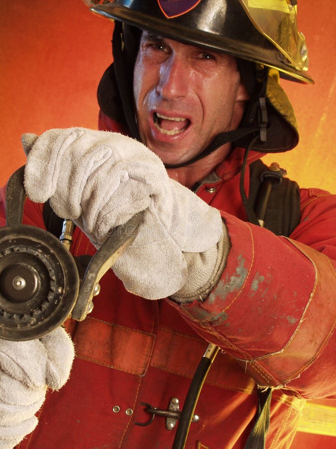 Fighting the fire. stock photo. Image of fire, effort - 19470426