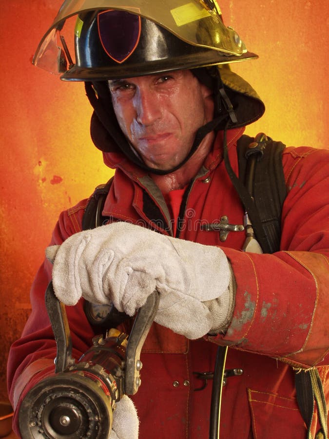 Fighting the fire. stock photo. Image of fire, effort - 19470426