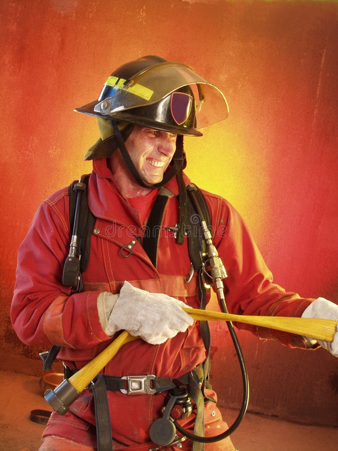 Fighting the fire. stock photo. Image of fire, effort - 19470426