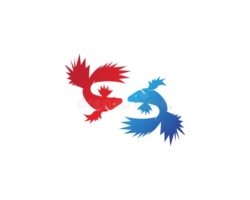 Fighting Fish Icon Logo Vector Illustration Stock Vector - Illustration ...