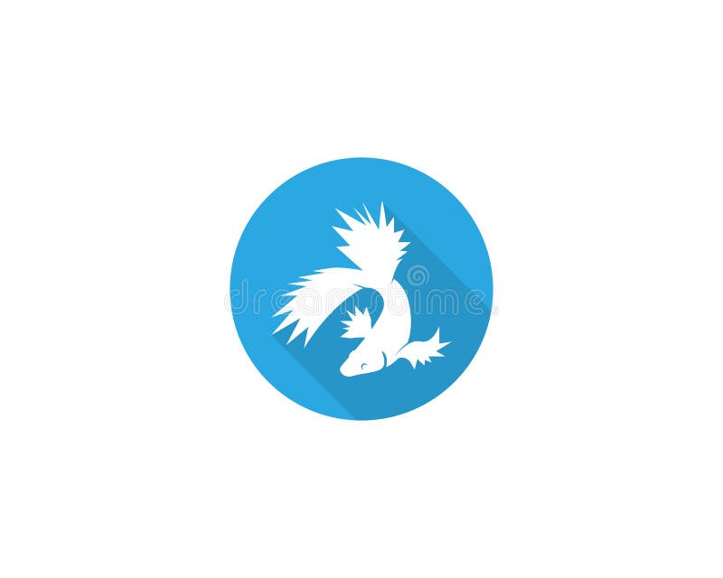 Fighting Fish Icon Logo Vector Illustration Stock Vector - Illustration ...