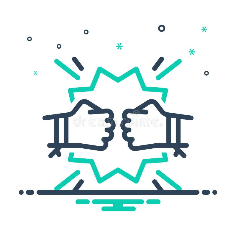 Mix Icon for Fighting Game, Confrontation and Boxing Stock Vector ...