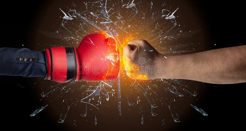 Fighting Hands Breaking Glass Stock Photo - Image of boxing, glass ...
