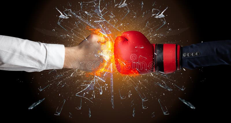 Fighting Hands Breaking Glass Stock Image - Image of dramatic, battle ...