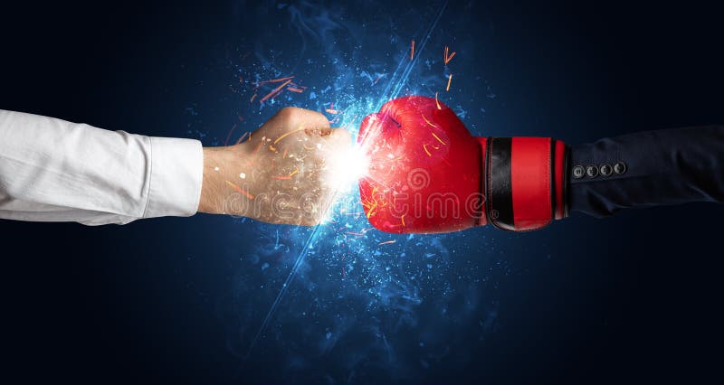 Fighting Hands with Different Elements Concept Stock Photo - Image of ...