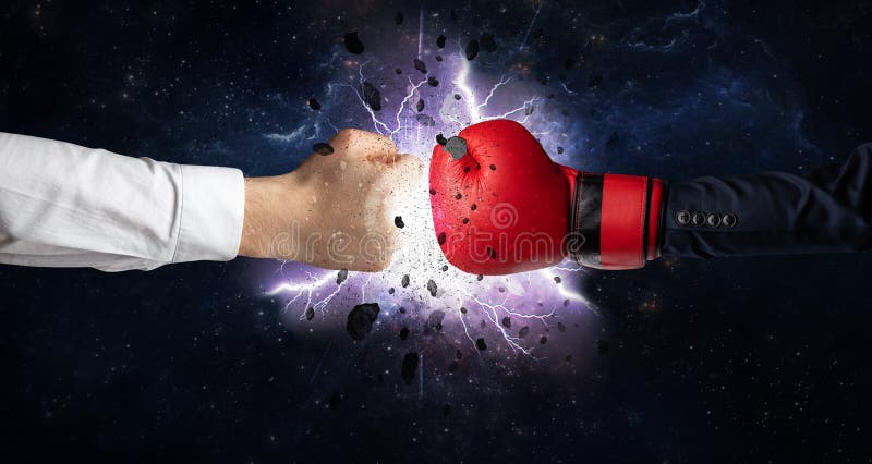 Fighting Hands with Storm Explosion Stock Image - Image of dramatic ...