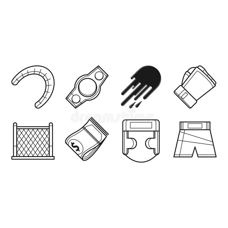 Fighting Icon. Outline Sketch Drawing Stock Vector - Illustration of ...