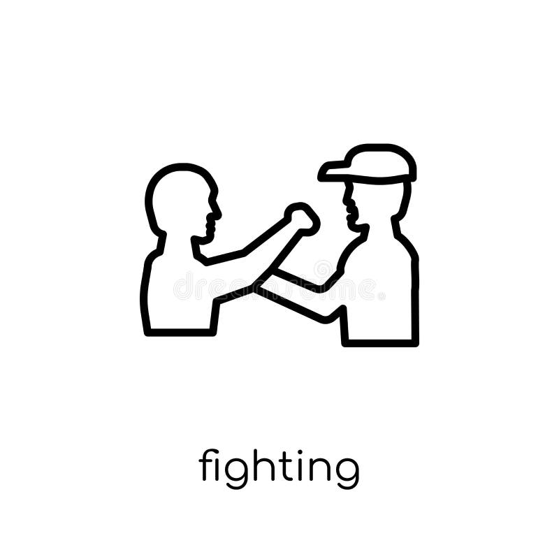 Fighting Icon. Trendy Modern Flat Linear Vector Fighting Icon on Stock ...