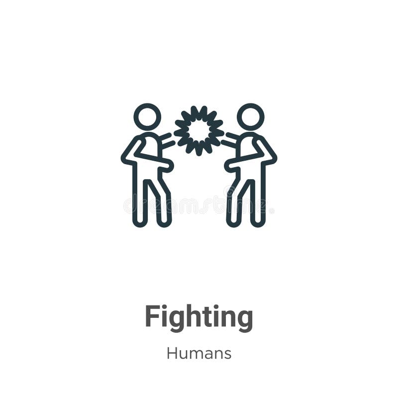 Fighting Outline Vector Icon. Thin Line Black Fighting Icon, Flat ...