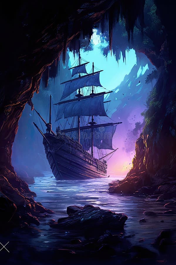 Pirate Ship Night Fire Stock Illustrations – 72 Pirate Ship Night Fire ...