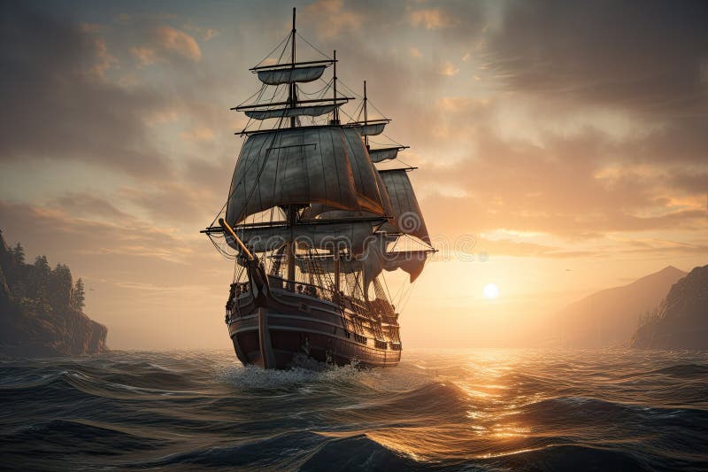 Fighting pirates ships stock illustration. Illustration of pirate ...