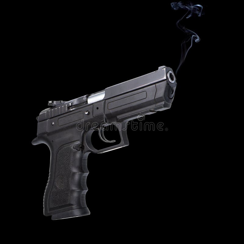 Fighting Pistol on a Black Background Stock Image - Image of white ...