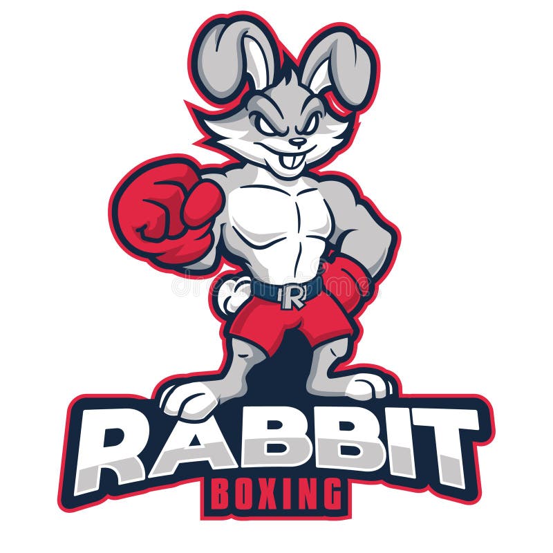 Fighting Rabbit Standing, Boxing Champion Logo Stock Vector ...